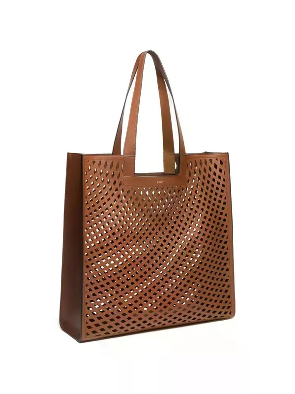 Bally Laser-cut Leather Tote Bag