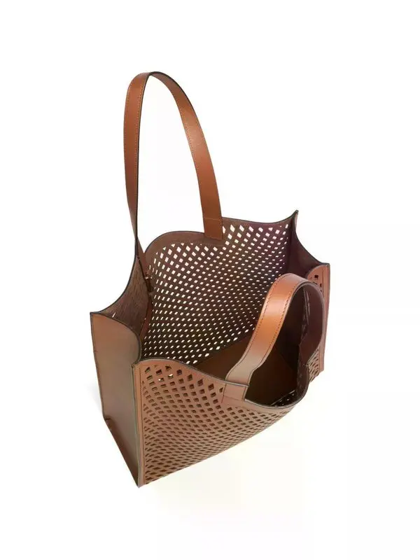 Bally Laser-cut Leather Tote Bag