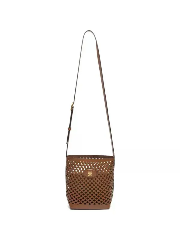 Bally Laser-cut Leather Bucket Bag - Brown