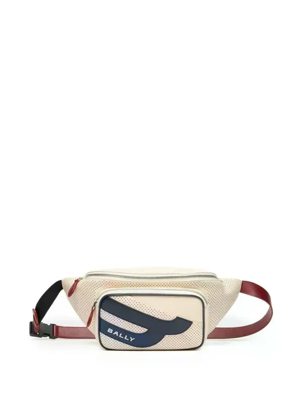 Bally Tennis Collection Perforated Leather Belt Bag - Neutrals