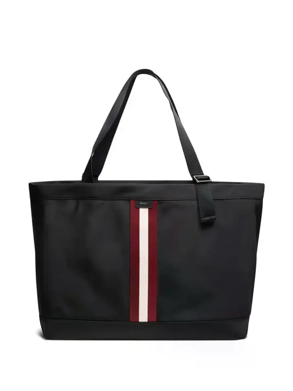 Bally Striped Tote Bag - Black