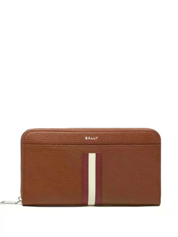 Bally Ribbon Zip-around Grained Leather Wallet - Brown
