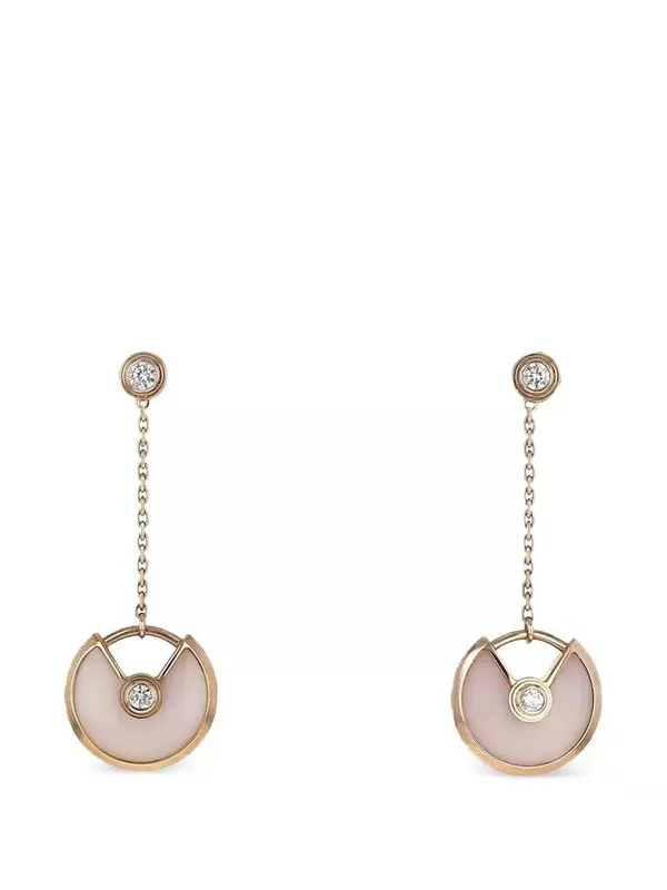 CARTIER 2010s Amulette Opal And Diamond Earrings - Pink