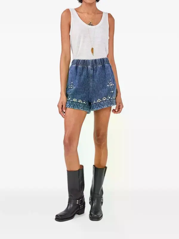 HAYLEY MENZIES Cyndi Stud-embellished Denim Shorts