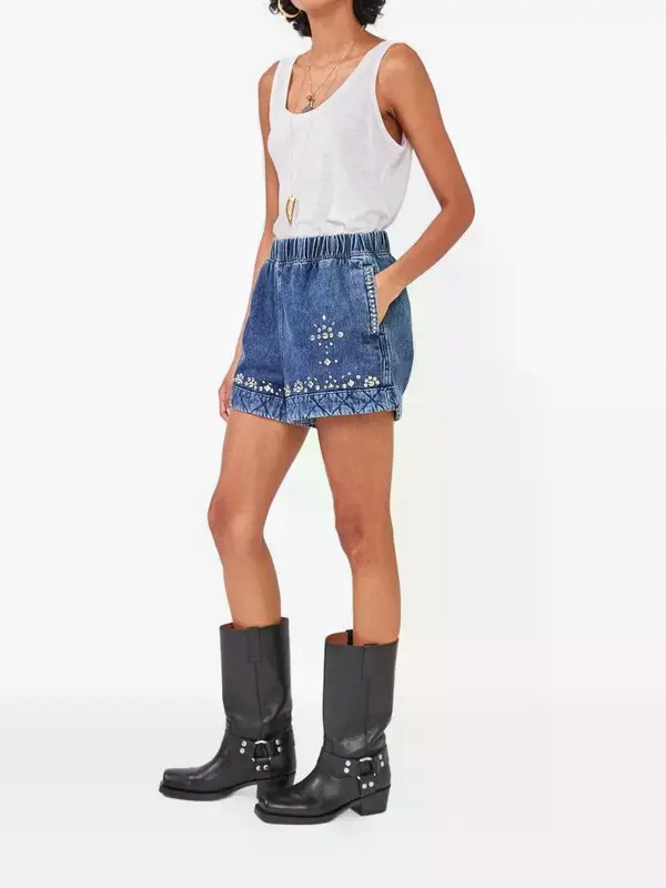 HAYLEY MENZIES Cyndi Stud-embellished Denim Shorts
