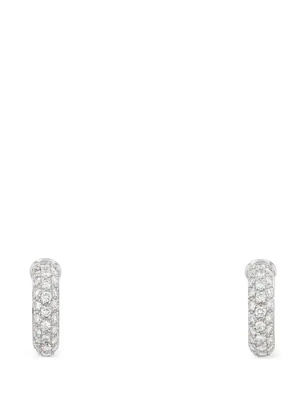 CARTIER 1990s Mimi Diamond Hoop Earrings - Silver