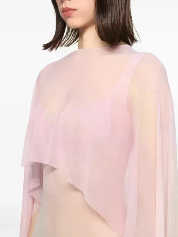 ATU BODY COUTURE Mesh Bodysuit And Cape Set - Pink