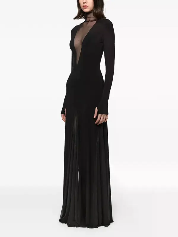 ATU BODY COUTURE Mesh-paneled Maxi Dress - Black