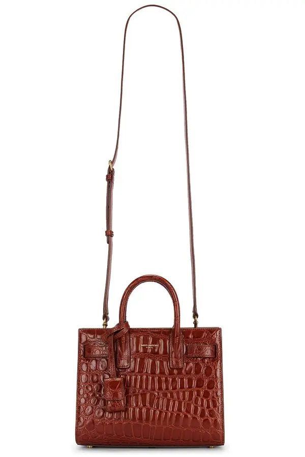 Saint Laurent Nano Sac De Jour Carryall Bag - Rust Brown