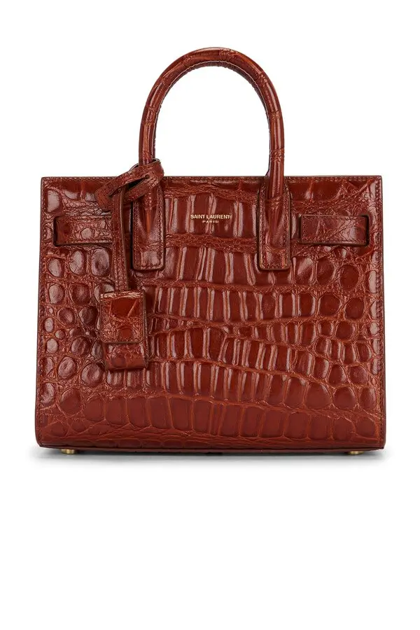 Saint Laurent Nano Sac De Jour Carryall Bag - Rust Brown