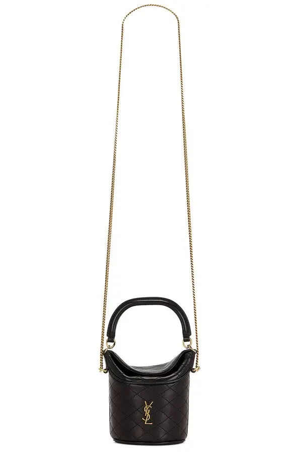Saint Laurent Mini Top Handle Bucket Bag - Nero