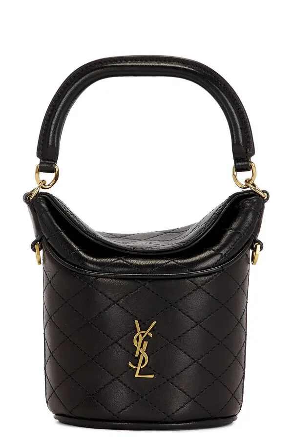 Saint Laurent Mini Top Handle Bucket Bag - Nero