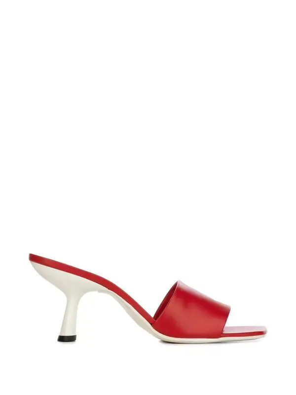 Vicini Leather Heeled Sandals - Red