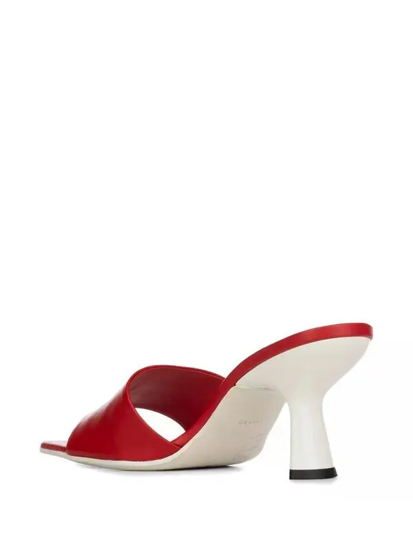 Vicini Leather Heeled Sandals - Red