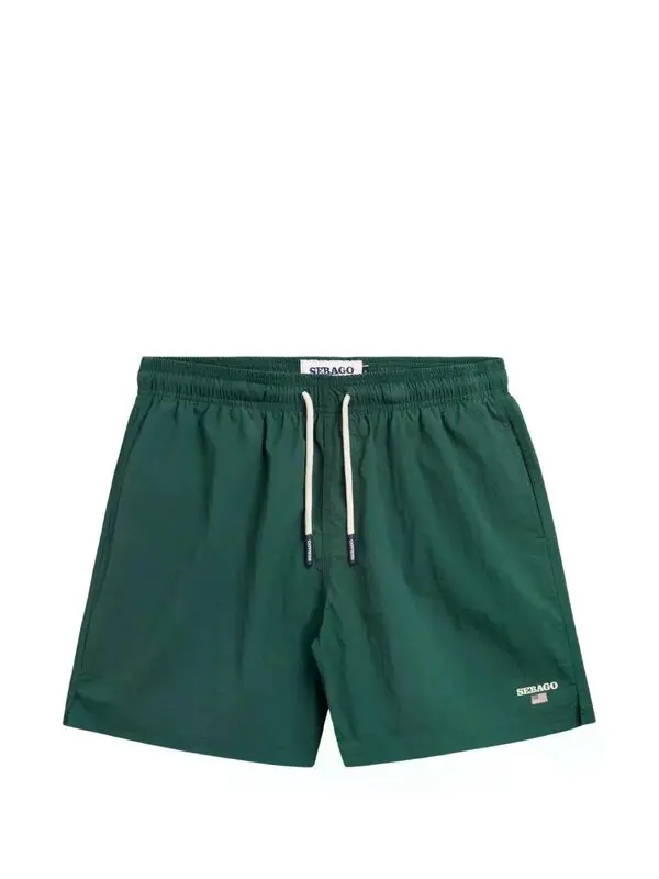 SEBAGO Logo-patch Drawstring Swim Shorts - Green
