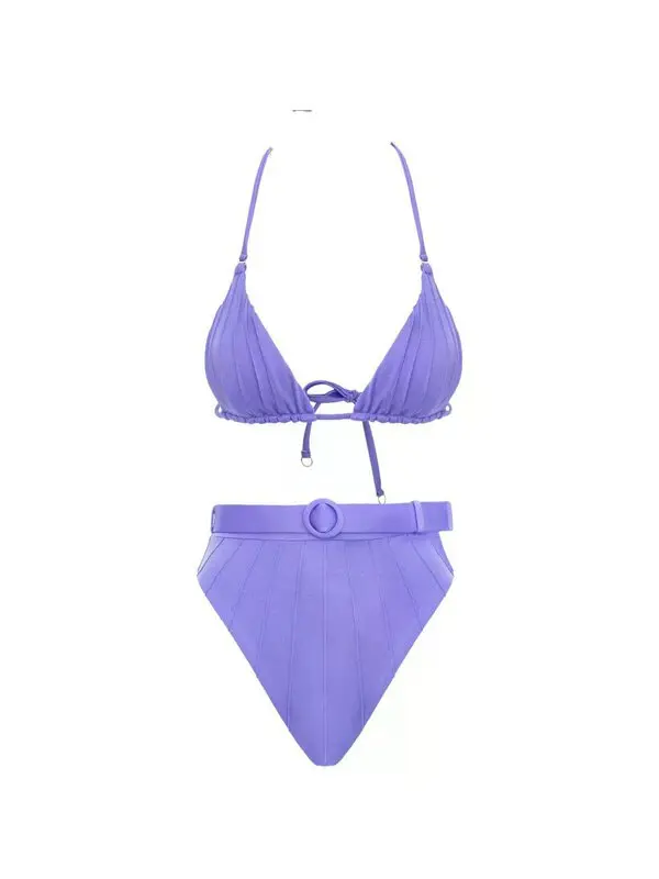 NOIRE SWIMWEAR Coquillage Ribbed Bikini - Purple