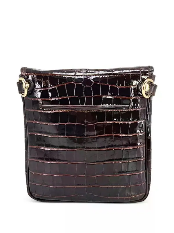 MADISON MAISON Croc-effect Leather Crossbody Bag - Brown