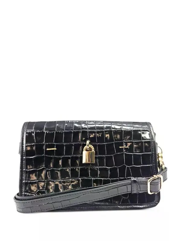 MADISON MAISON Moc Croc Crossbody Bag - Black