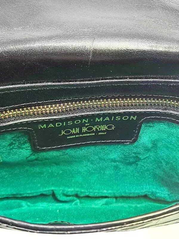 MADISON MAISON Moc Croc Crossbody Bag - Black