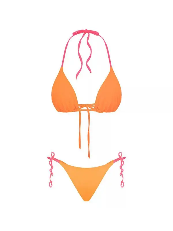NOIRE SWIMWEAR Halterneck Triangle Bikini - Orange