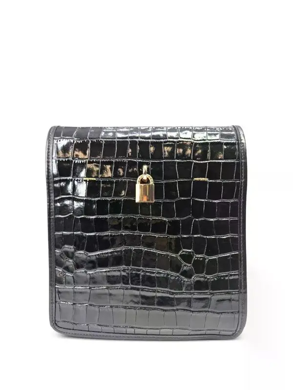 MADISON MAISON Moc Croc Crossbody Bag - Black