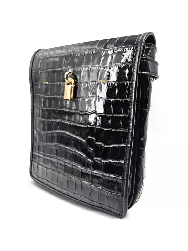 MADISON MAISON Moc Croc Crossbody Bag - Black
