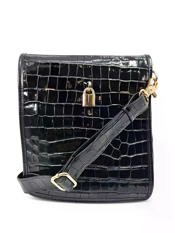 MADISON MAISON Moc Croc Crossbody Bag - Black