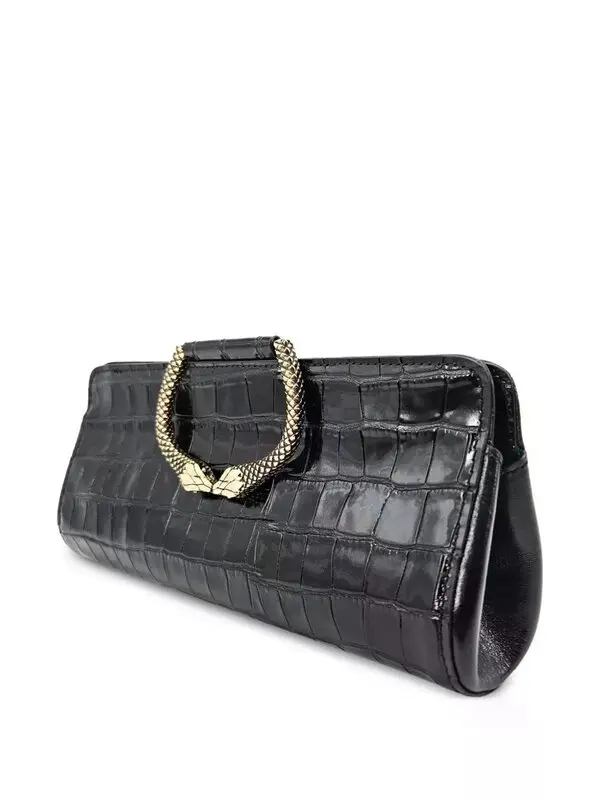 MADISON MAISON Croc-effect Leather Clutch Bag - Black