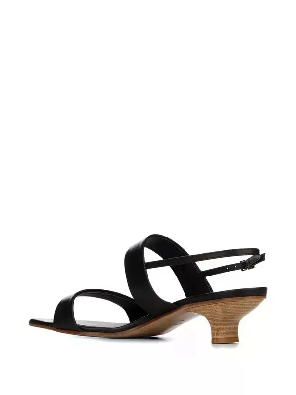 Vicini Leather Heeled Sandals - Black