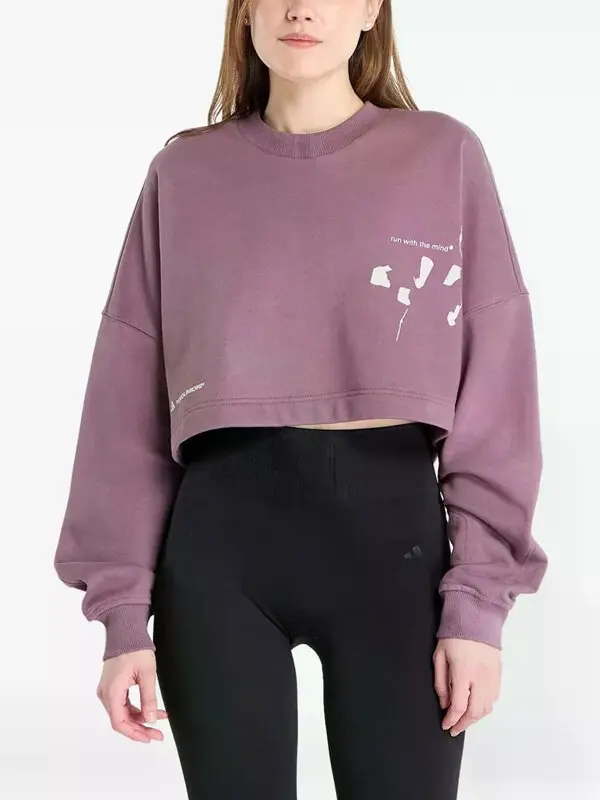 Adidas Logo-print Cropped Sweatshirt