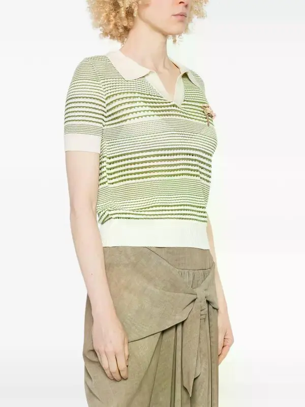 KA WA KEY Grandma's Bloom Hand-crocheted T-shirt
