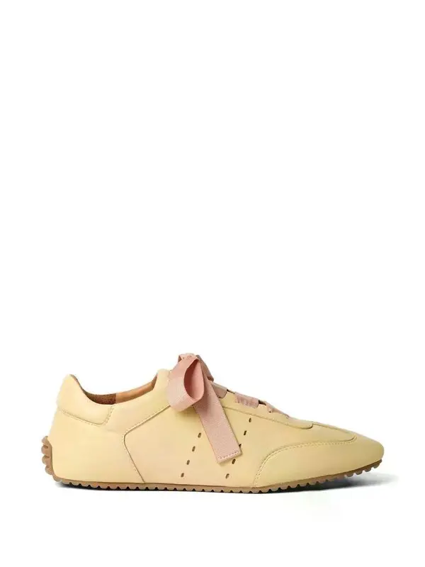ODISSI Cass Grosgrain-lace Sneakers - Neutrals