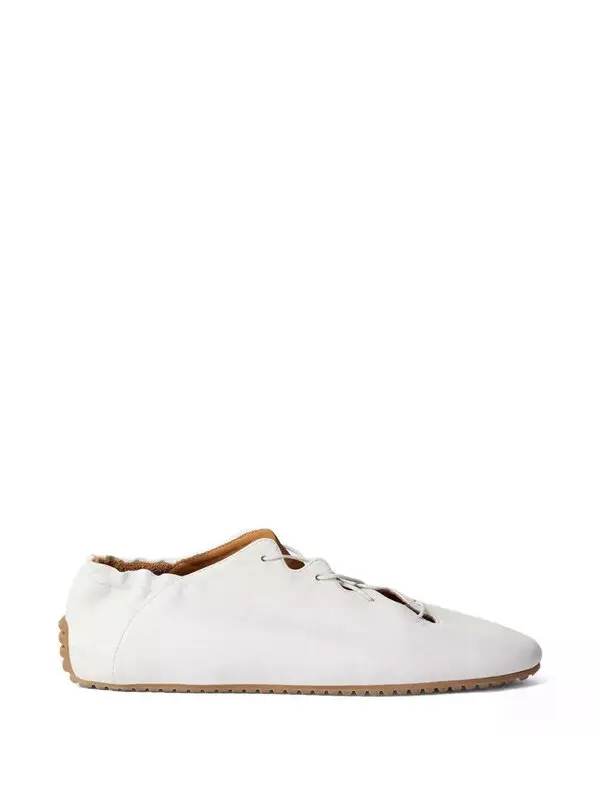 ODISSI Milly Scalloped Leather Sneakers - White