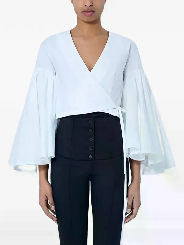Jacquemus The Paysan Wrap Blouse - White