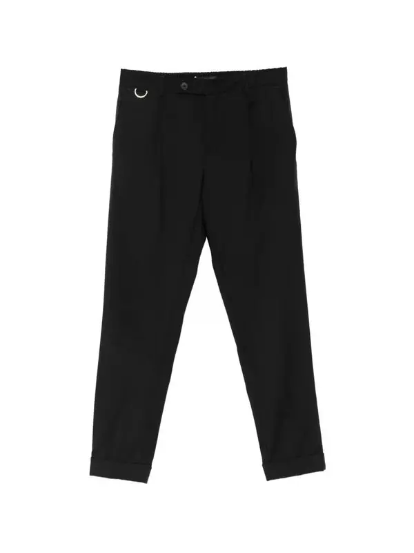 LOW BRAND Riviera Pleated Trousers - Black