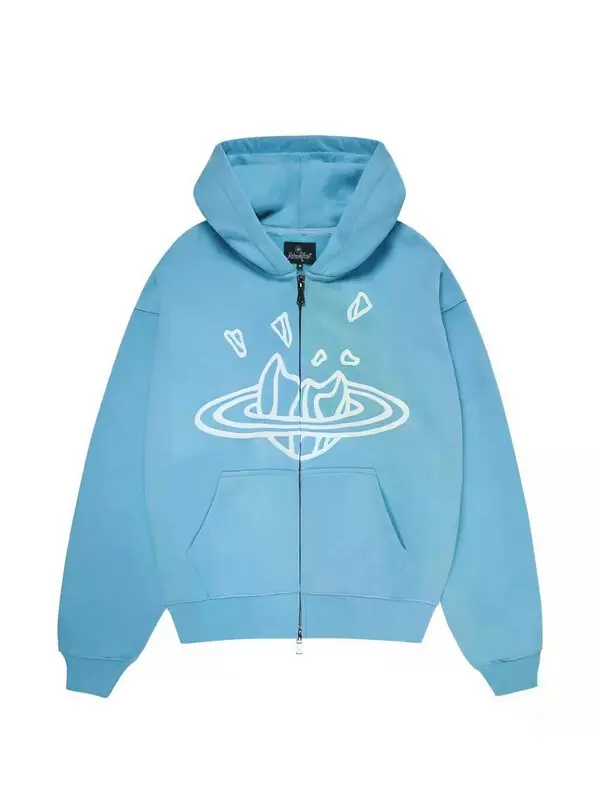 BROKEN PLANET Zip-up Hoodie - Blue