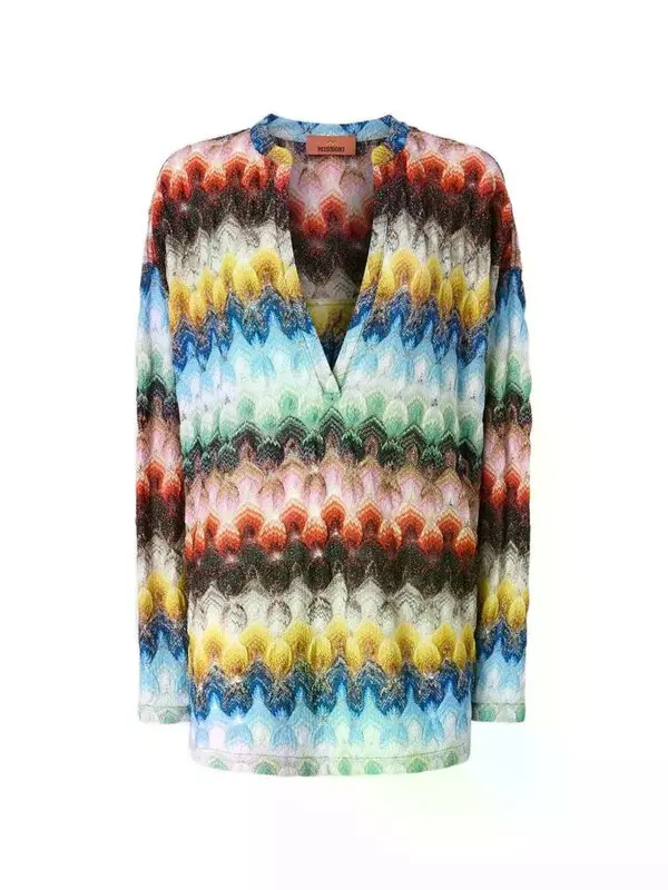 Missoni Lamé Raschel-knit Blouse - Blue