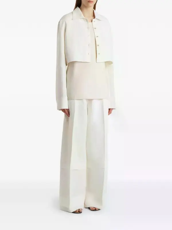 Khaite Linden Wide Leg Pants - Neutrals