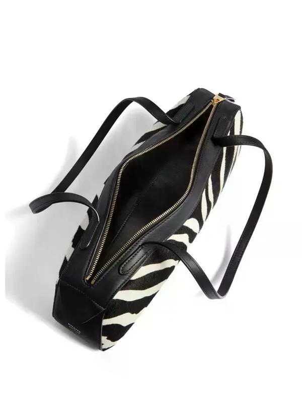 Khaite Simona Zebra Print Shoulder Bag - Black