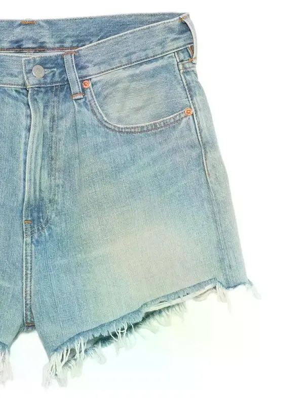 Denimist Brooke Faded-wash Frayed Denim Shorts - Blue
