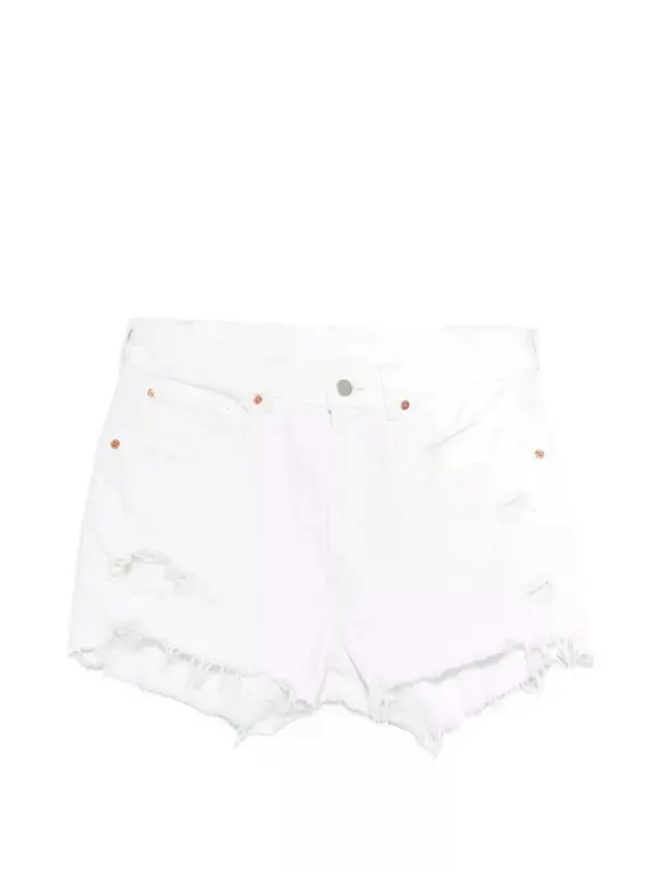 Denimist Haisley Distressed Frayed Shorts - White