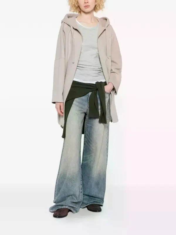 Max Mara Hooded Zip-up Coat - Neutrals