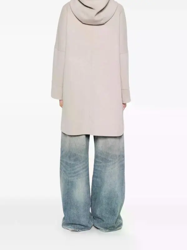 Max Mara Hooded Zip-up Coat - Neutrals