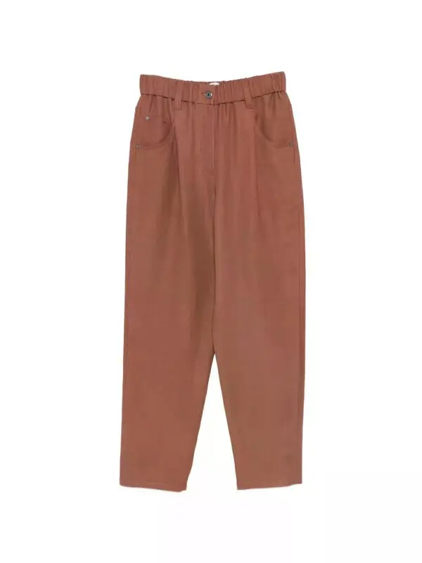 Brunello Cucinelli Elasticated-waistband Trousers - Brown