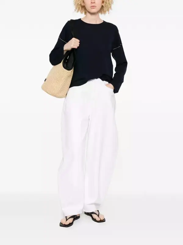 ROBERTO COLLINA Contrast-stitch Sweater