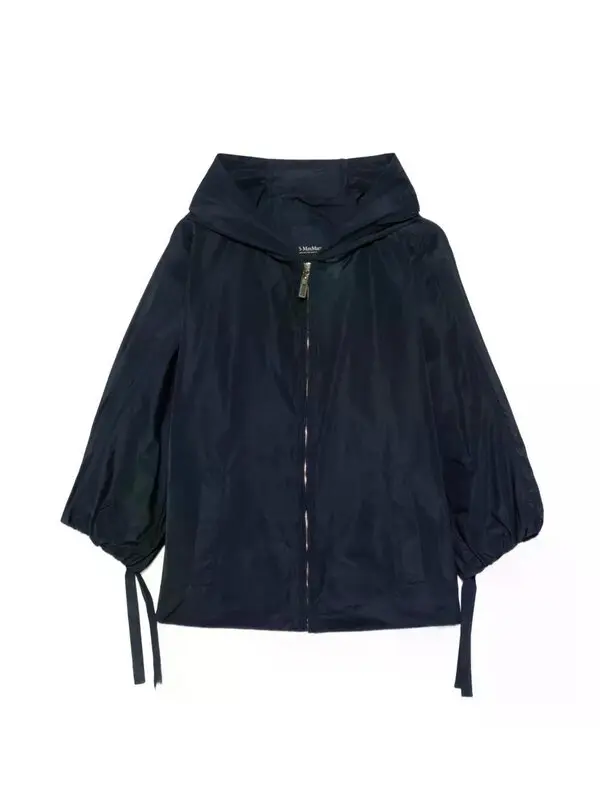Max Mara Hooded Drawstring-cuff Coat - Blue
