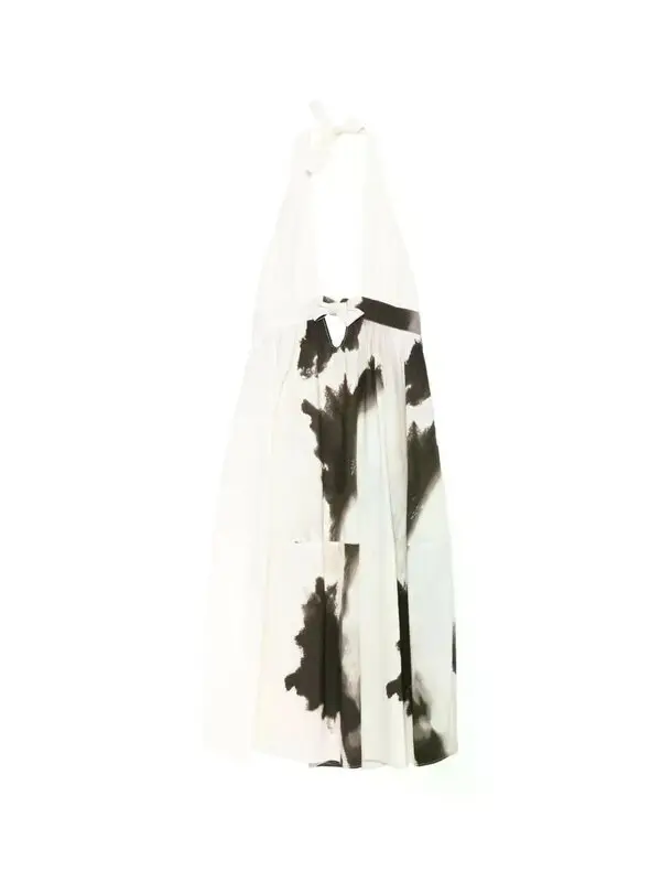 GENTRYPORTOFINO Abstract-print Halterneck Maxi Dress - White