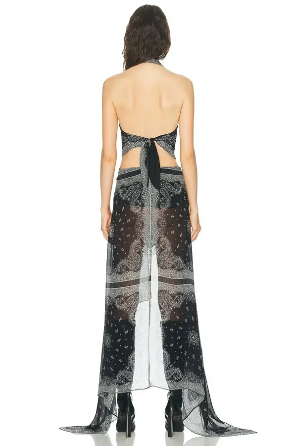 HAELO Split Bandana Halter Dress