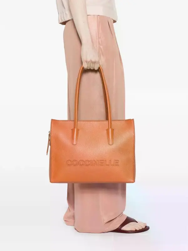 COCCINELLE Medium Myrtha Logo-debossed Tote - Orange