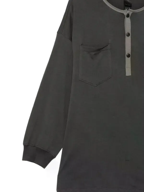THE VIRIDI-ANNE Henley-neck T-shirt